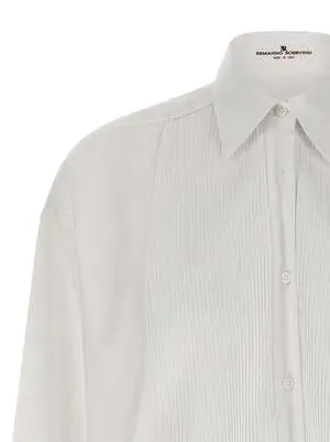 ERMANO SCERVINO Ermanno Scervino Cropped Cotton Poplin Shirt With Plastron Detail