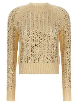 ERMANO SCERVINO Ermanno Scervino Baguette Studded Sweater - Cream