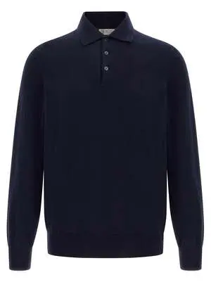 Brunello Cucinelli Cashmere Polo Shirt - Blue