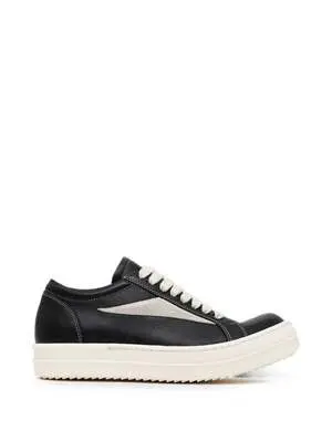 Rick Owens Leather Sneakers With Contrast Stitching - Multicolor