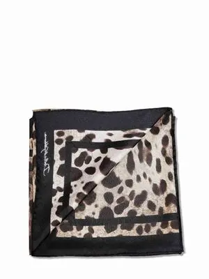 Dolce & Gabbana Brown Leopard-print Silk Twill Scarf
