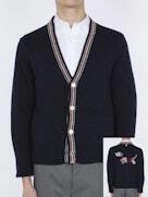 Thom Browne Cardigan Donegal Intarsia Hector Patchwork - Multicolor