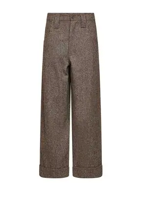 Brunello Cucinelli Baggy Trousers With Monili - Multicolor