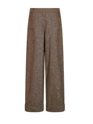 Brunello Cucinelli Baggy Trousers With Monili - Multicolor