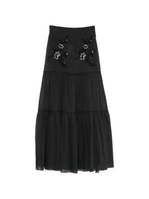 ERMANO SCERVINO Ermanno Scervino Embellished Tiered Maxi Skirt - Multicolor