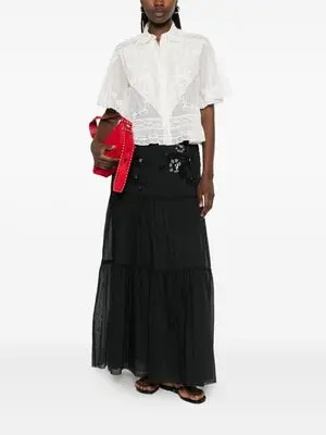 ERMANO SCERVINO Ermanno Scervino Embellished Tiered Maxi Skirt