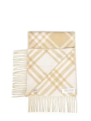 Burberry Sand Beige Check Cashmere Scarf
