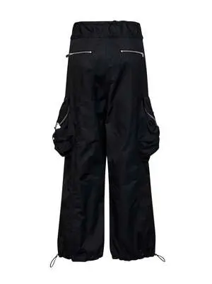 Attico Black Gabardine Cargo Trousers - Multicolor