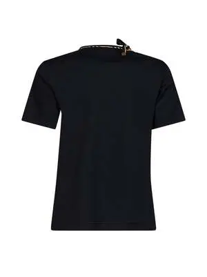 Burberry Cotton T-shirt With Check Ties