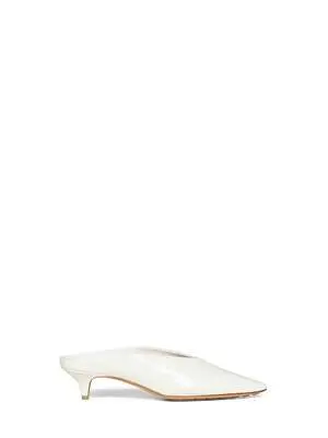 Bottega Veneta BOTTEGA VENETA Alabaster Shiny Leather Vesta Mule Pumps Multicolor