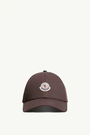 Moncler Cotton Gabardine Baseball Cap - Brown