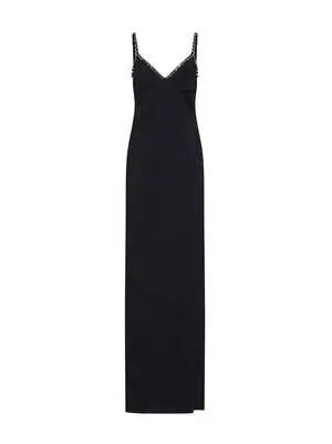 Stella McCartney Black Stretch Viscose Embellished Evening Dress - Multicolor