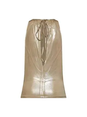 DIESEL® Gold Metallic Stretch Jersey Halter Neck Top