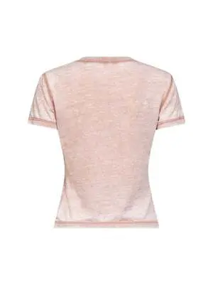 DIESEL® Pink Rhinestone Embellished Jersey T-shirt - Multicolor