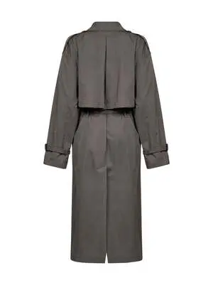 TOTEME Double-breasted Belted Trench Coat - Multicolor