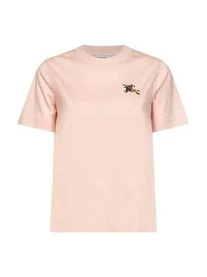 Burberry Pink Cotton T-shirt With Knight Check - Multicolor