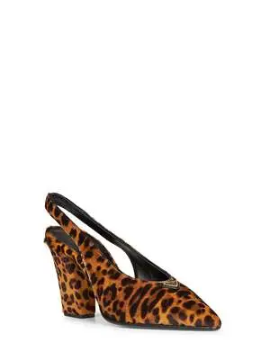 Prada Honey Leopard-print Calf Hair Slingback Pumps - Multicolor
