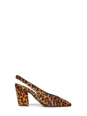 Prada Honey Leopard-print Calf Hair Slingback Pumps - Multicolor