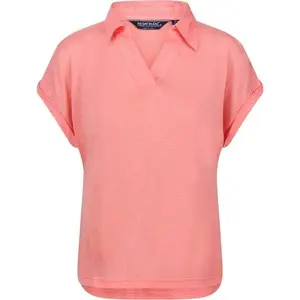 REGATTA Plain V Neck Polo Shirt - Shell Pink
