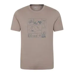 Mountain Warehouse Camping Sketch Natural T-shirt - Brown