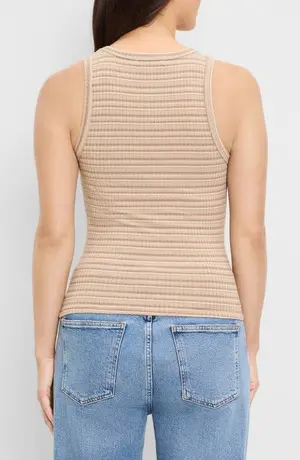 Michael Stars Carolie Ribbed Tank - Macadamia