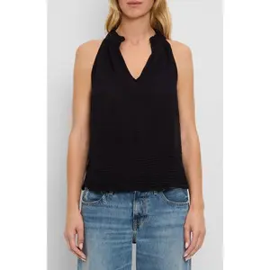 Michael Stars Viola Split Neck Tank - Black