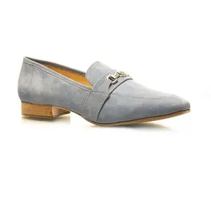 JOAN OLOFF SHOES Adonis Slip-on Horsebit Loafer - Blue