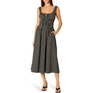 NIA Salt Midi Dress - Black