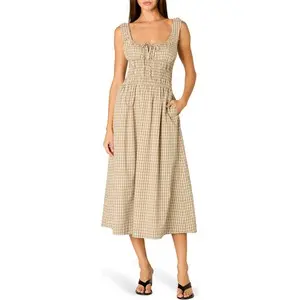 NIA Salt Midi Dress - Sand