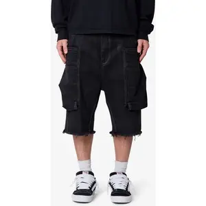 Mnml Baggy Waxed Cargo Shorts - Black