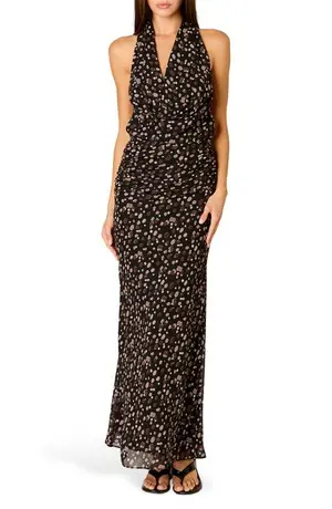 NIA Sampaio Dot Maxi Dress - Black