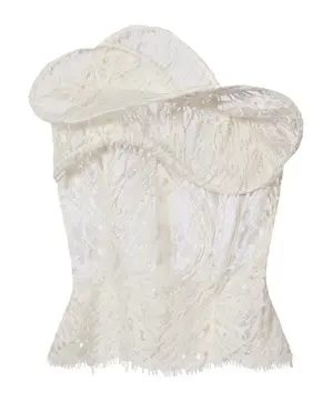 Magda Butrym Cotton-blend Lace Top - White