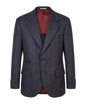 Brunello Cucinelli Long-sleeved Suit Jacket - Navy Blue