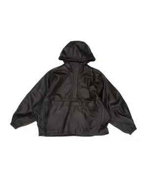 RÓHE Hooded Leather Jacket - Black