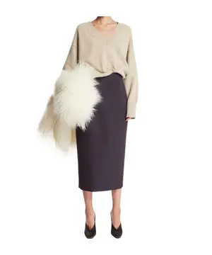 RÓHE V-neck Sweater - Beige