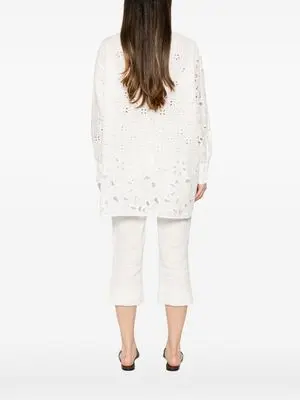 ERMANO SCERVINO White Cotton Broderie Anglaise Shirt