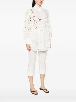 ERMANO SCERVINO White Cotton Broderie Anglaise Shirt