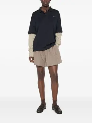 Miu Miu Layered Striped Polo Top - Multicolor