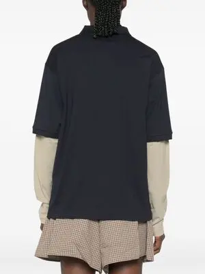 Miu Miu Layered Striped Polo Top - Multicolor