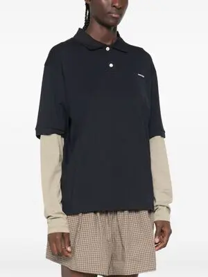 Miu Miu Layered Striped Polo Top - Multicolor