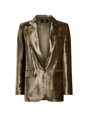 Etro Velvet Single-breasted Blazer Jacket - Multicolor
