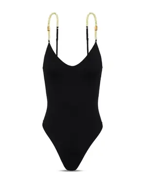 VIX PAULA HERMANNY Harper One Piece Swimsuit With Embellished Straps