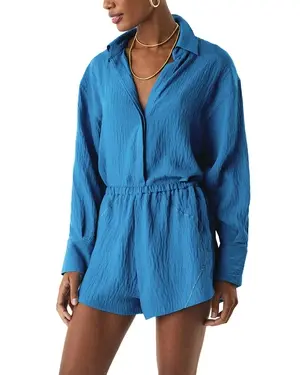 VIX PAULA HERMANNY X Rosie Huntington-whiteley Bailey Textured Shorts - Bowie