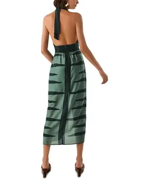 VIX PAULA HERMANNY Halterneck Midi Dress With V-neck And Slit