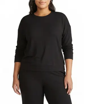 Universal Standard Plus Travelknit Sweatshirt Black