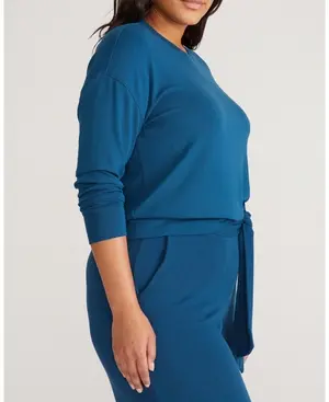 Universal Standard Plus Travelknit Sweatshirt - Blue Teal