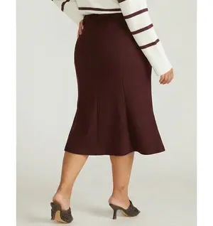 Universal Standard Carla Ponte Skirt - Black Cherry