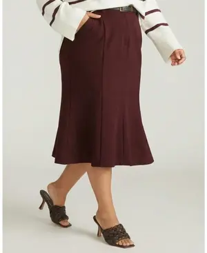 Universal Standard Carla Ponte Skirt - Black Cherry