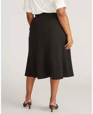 Universal Standard Plus Carla Ponte Skirt - Slate Pinstripe