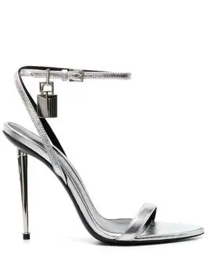 TOM FORD Padlock Leather High Heel Sandals - Multicolor